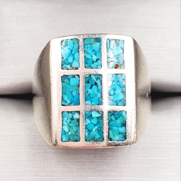 Jewelry | Genuine Turquoise Chip Inlay 925 Sterling Silver Native ...